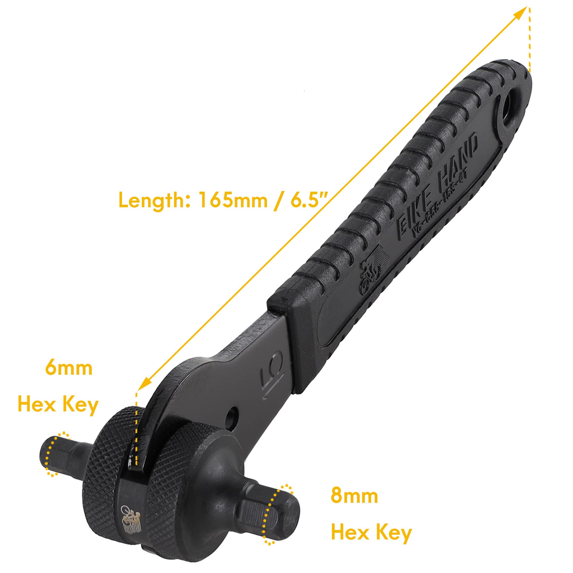Bikehand Bike Bicycle Pedal Install Remover Tool Kit – Pedal Cone Wrench Spanner 15mm + Hex Pedal Driver Double-ended Allen Key 6mm & 8mm