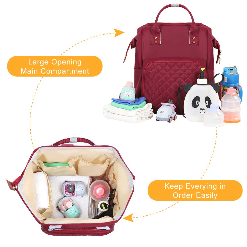 Better Chance Diaper Bag Backpack, Red