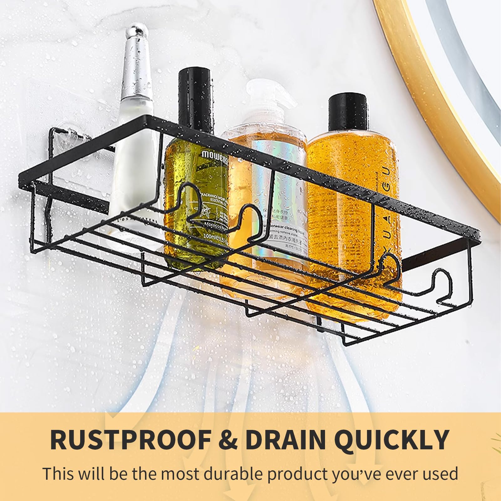 Carrie Joe 3Pack Shower Caddy Bathroom Organizers and Storage Shower Shelves Home Decor Apartment Essentials Kitchen Bathroom Accessories No Drilling