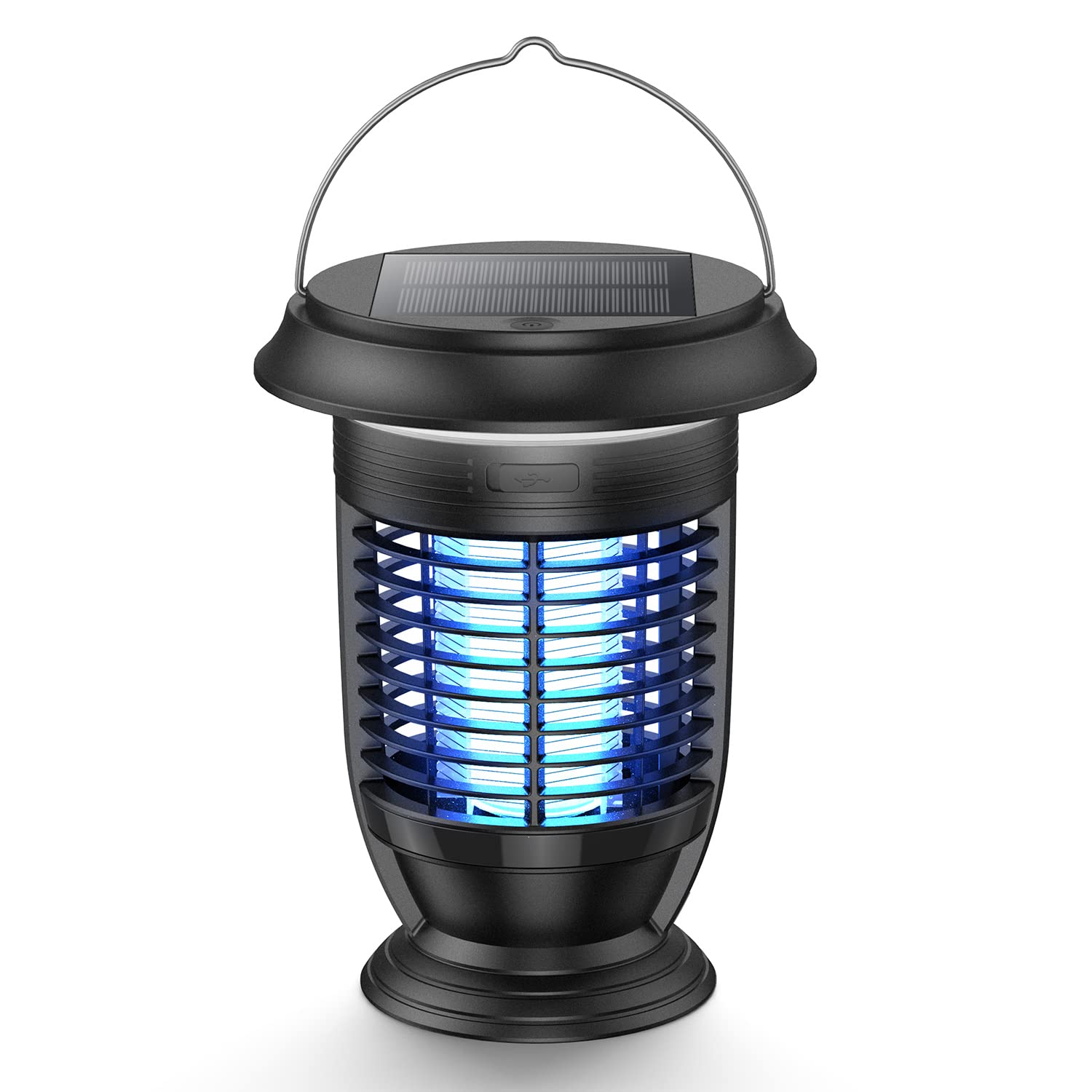 Bug Zapper Outdoor, Lmoorn Solar Mosquito Zapper Self-Cleaning Mosquito Trap Outdoor for Mosquito, Moth, Wasp, Insect Killer, Fruit Flies, Gnats USB Electric Catcher & Killer