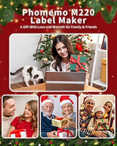 Phomemo M220 Label Maker, Bluetooth Label Printer, 3.14 Inch Portable Thermal Label Maker Machine for Barcode, Labeling, Organizing, Small Business, Compatible with iOS & Android, with 3 Label