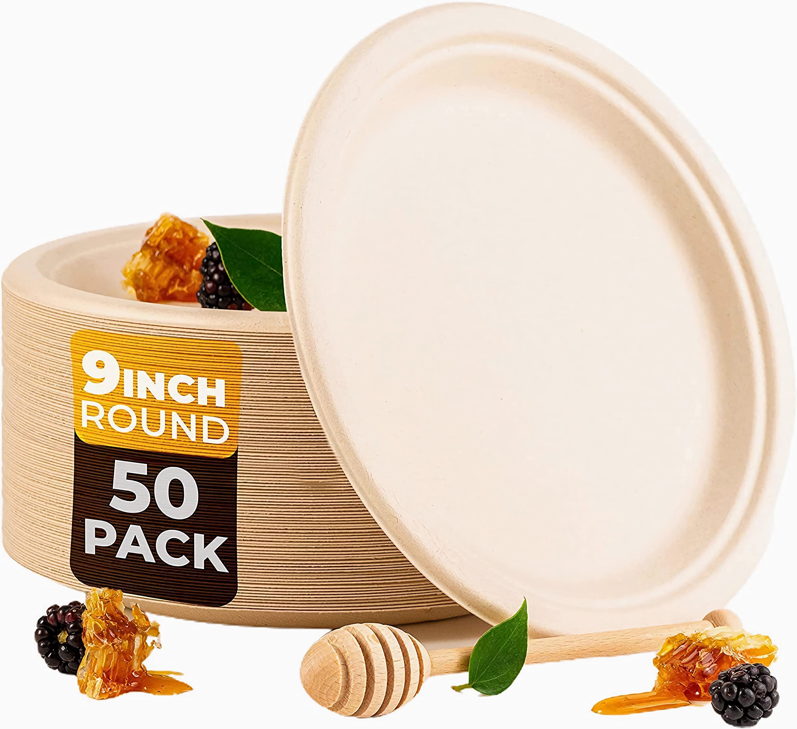 Biodegradable Sugar Cane Bagasse Plate Disposable Sugarcane Paper Plates