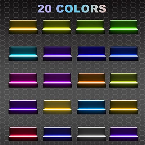 Oarlike LED Liquor Bottle Display Shelf 40 in 2 Step Acrylic Lighted Bar Shelf W/RF Remote Controller Home Commercial Bar Countertop Display Stand