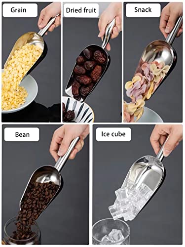 Metal Ice Scoop 5 Oz,Small Stainless Steel Ice scooper for Ice Maker Ice Bucket Kitchen Freezer Bar Party Wedding Pet Dog Food, Small ice scoop For Multi Purpose Use Dishwasher Safe