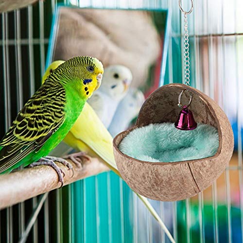Bird Nest Natural Coconut Husk Bird Nest House Breeding Nest Bed Cage Hatching Nest with Mat