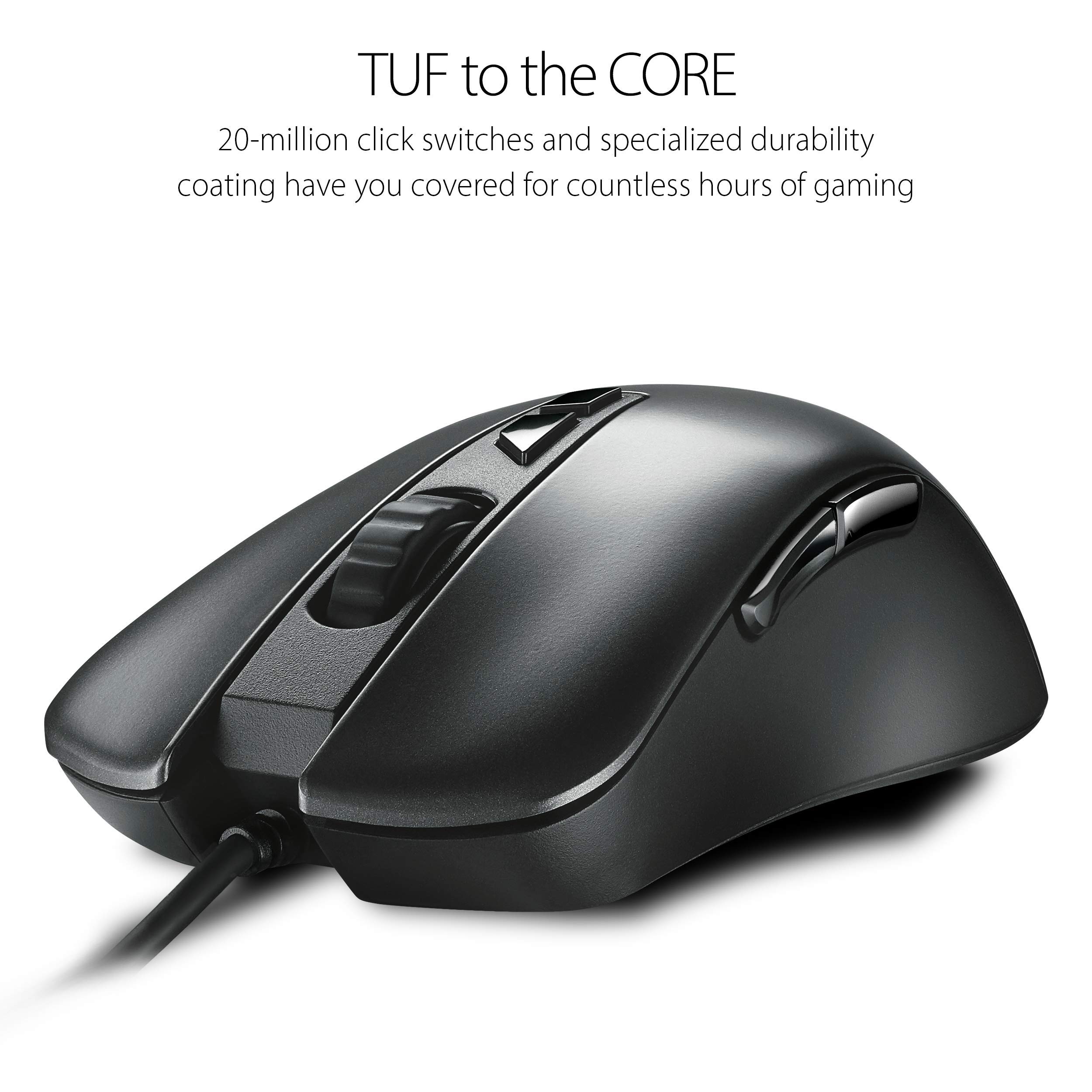 ASUS Optical RGB Gaming Mouse - TUF M3 | Ergonomic, Lightweight Right-Handed Wired Gaming Mouse for PC | 7000 DPI Gaming-Grade Optical Sensor | Omron Switches | 7 Buttons | Aura Sync RGB Lighting