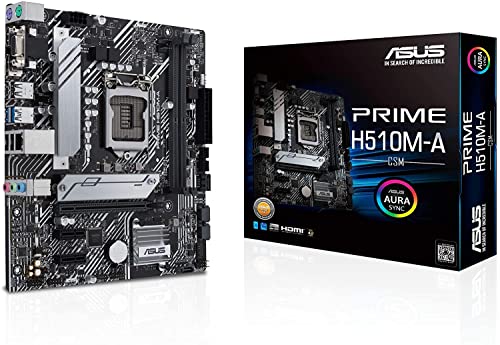 ASUS PRIME H510M-A/CSM LGA1200 (IntelÂŽ 11th/10thGen) Micro-ATX Commercial motherboard (PCIe 4.0, M.2 NVMe SSD,1G LAN, USB 3.2 Gen 1, DP/HDMI/D-Sub, SPI-TPM header, ACCE)
