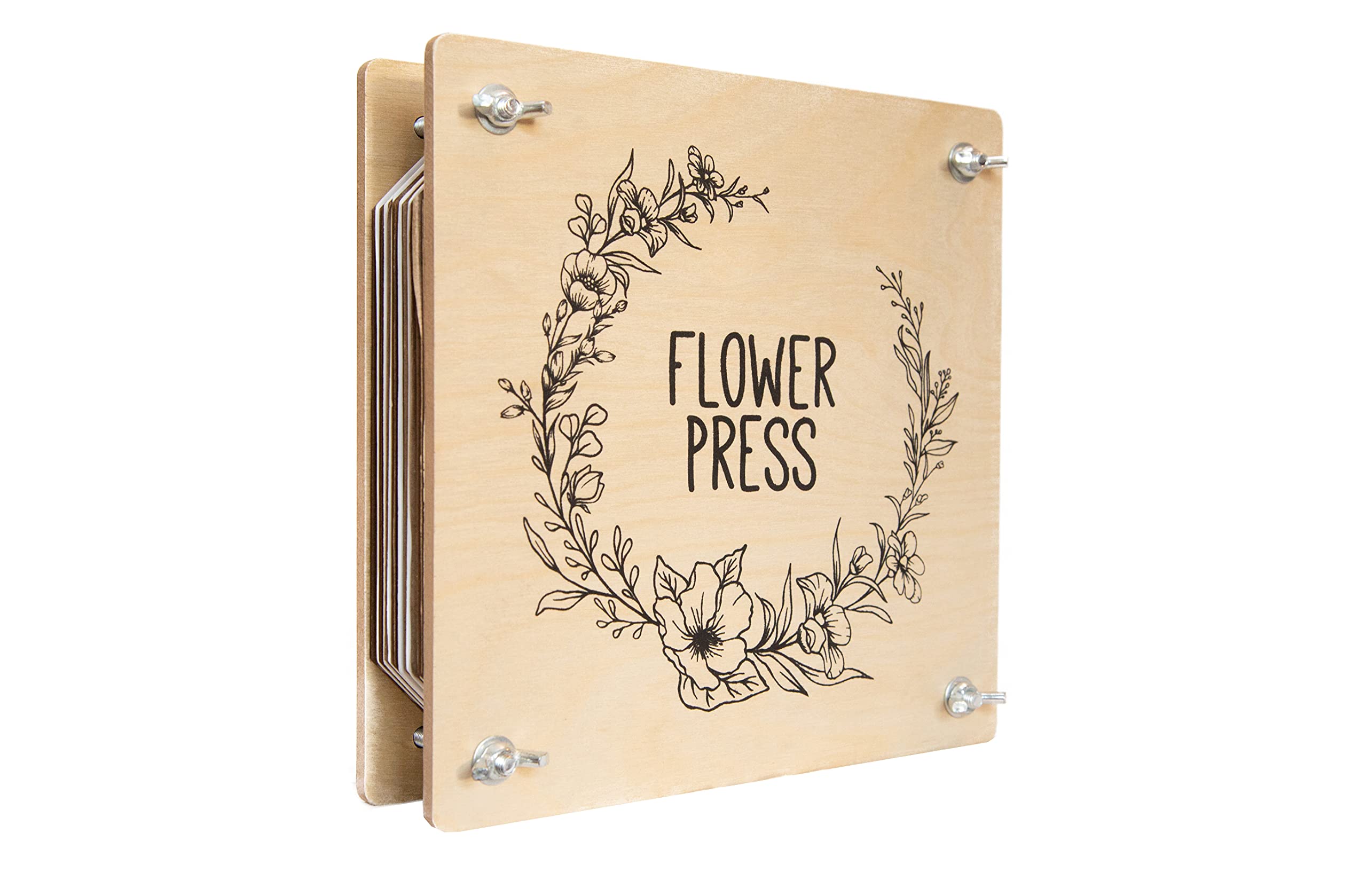 Rubys Collection™ Wooden Flower Press Kit - Flower Preservation Kit for Adults & Kids. Press Flower Art & Wedding Flower Preserve with Flower Drying Book