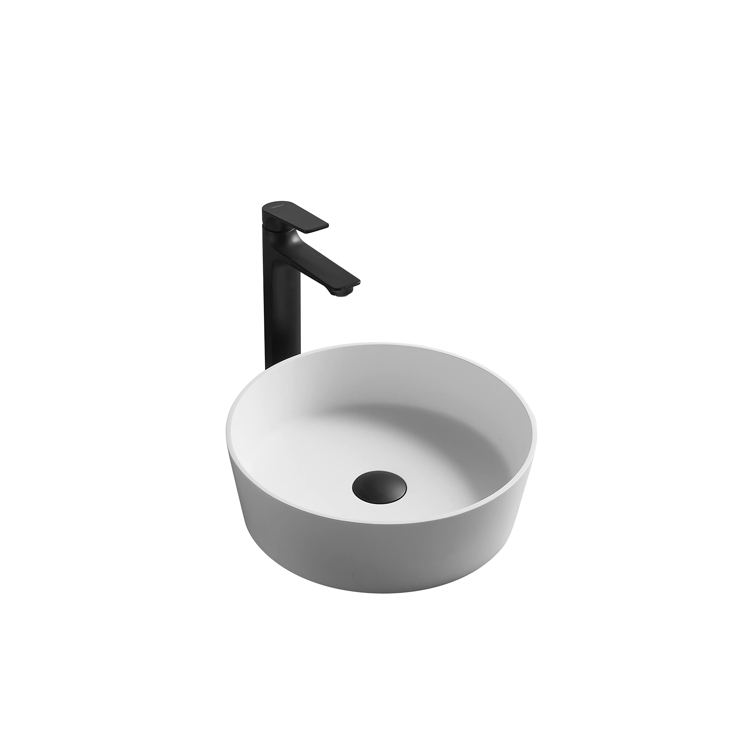 Bathroom Sink Console Sinks with Round Wash basin for Bathroom,Hotel,Bar（White） (14.96"(L)x14.96"(W)x4.72 "(H))