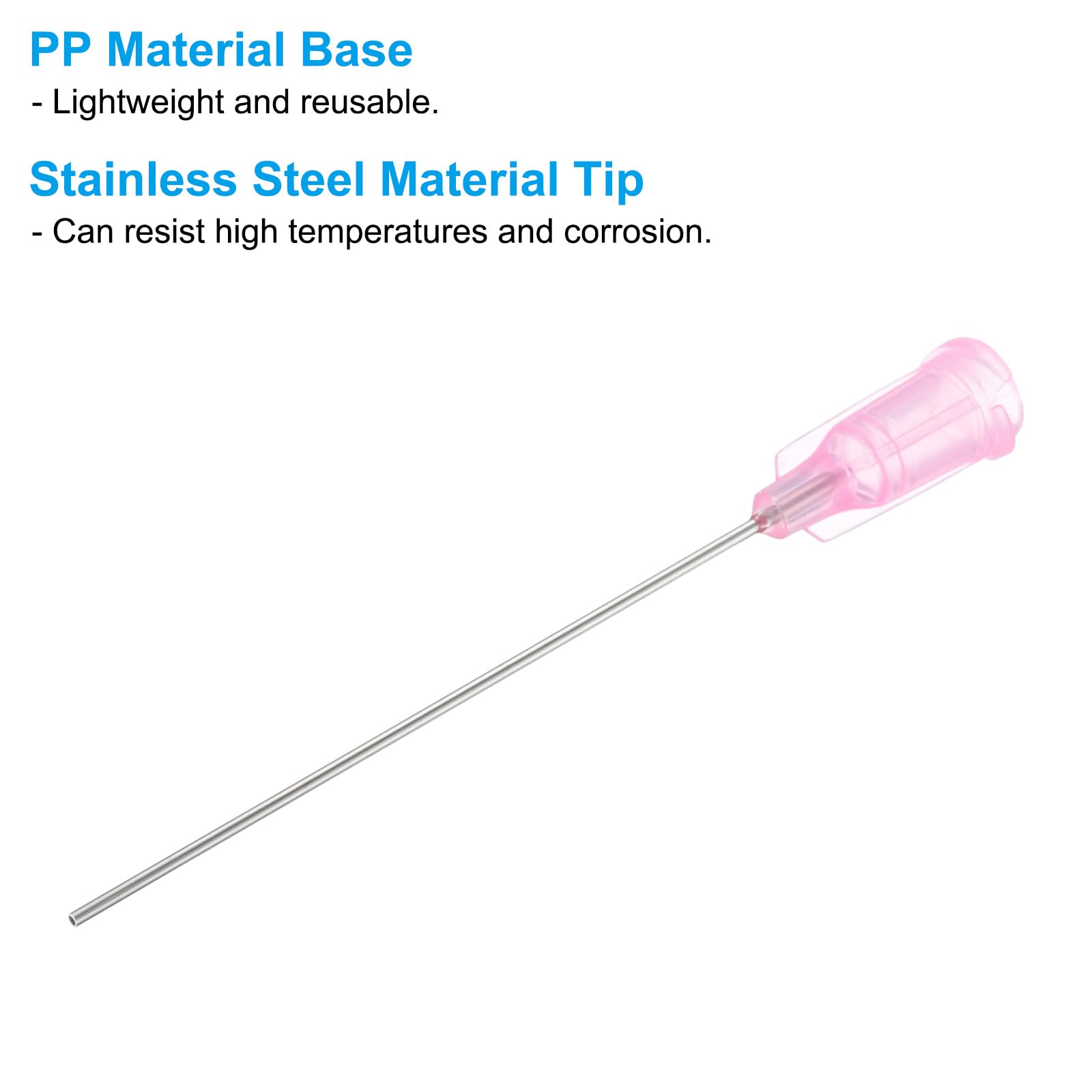 PATIKIL 20Ga x 2 Inch Dispensing Needle Tips, 10Pcs Stainless Steel and Plastic Glue Needle Tube Blunt Tips with Luer Lock for Glue Oil Applicator, Light Pink