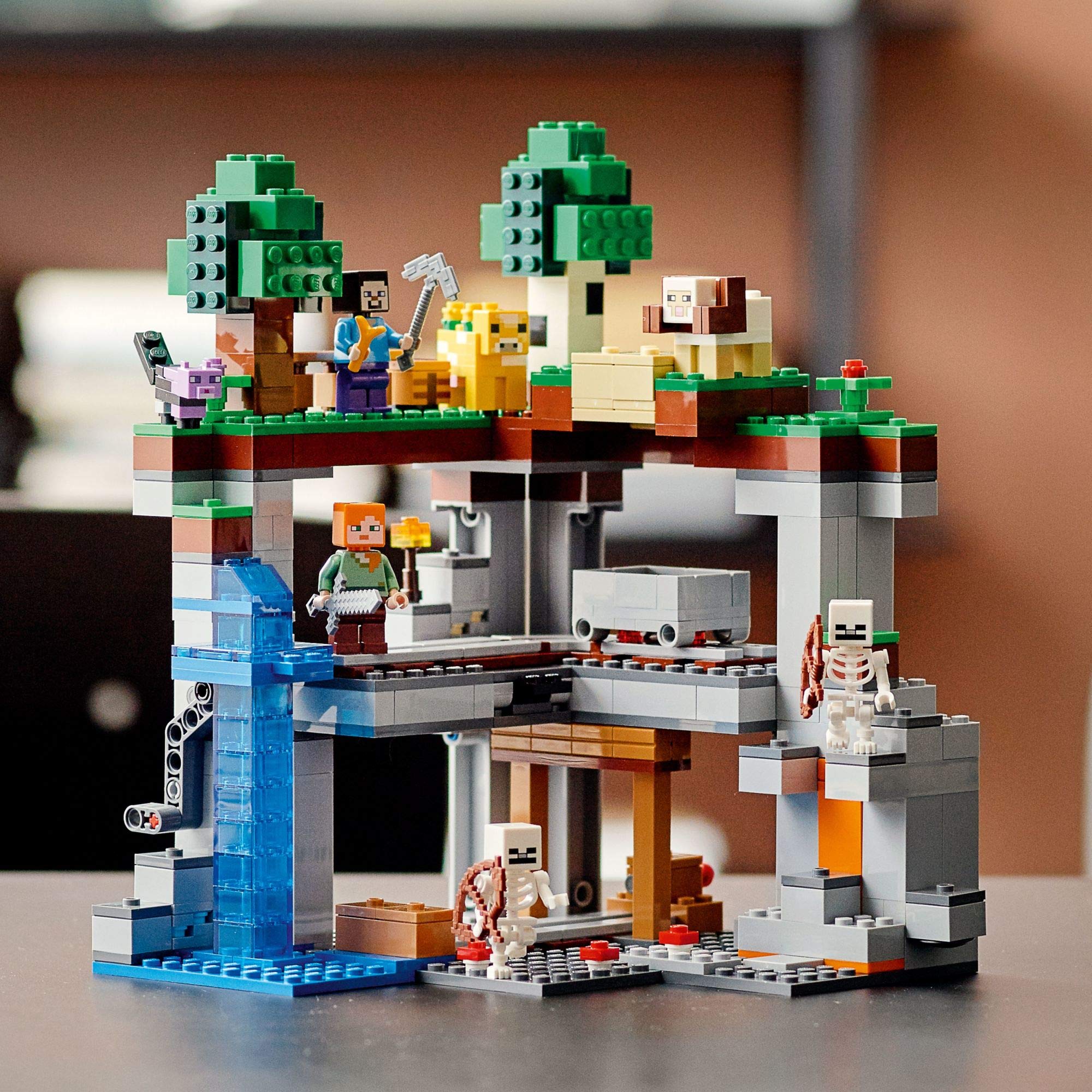 LEGO Minecraft The First Adventure 21169 Hands-On Minecraft Playset; Fun Toy Featuring Steve, Alex, a Skeleton, Dyed Cat, Moobloom and Horned Sheep, New 2021 (542 Pieces)