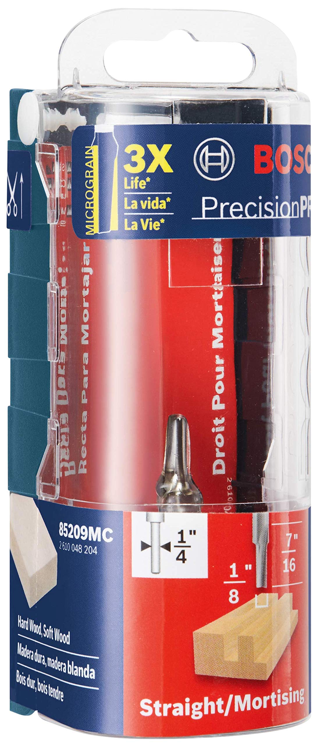 BOSCH 85209MC 1/8 In. x 7/16 In. Solid Carbide Single-Flute Straight Router Bit