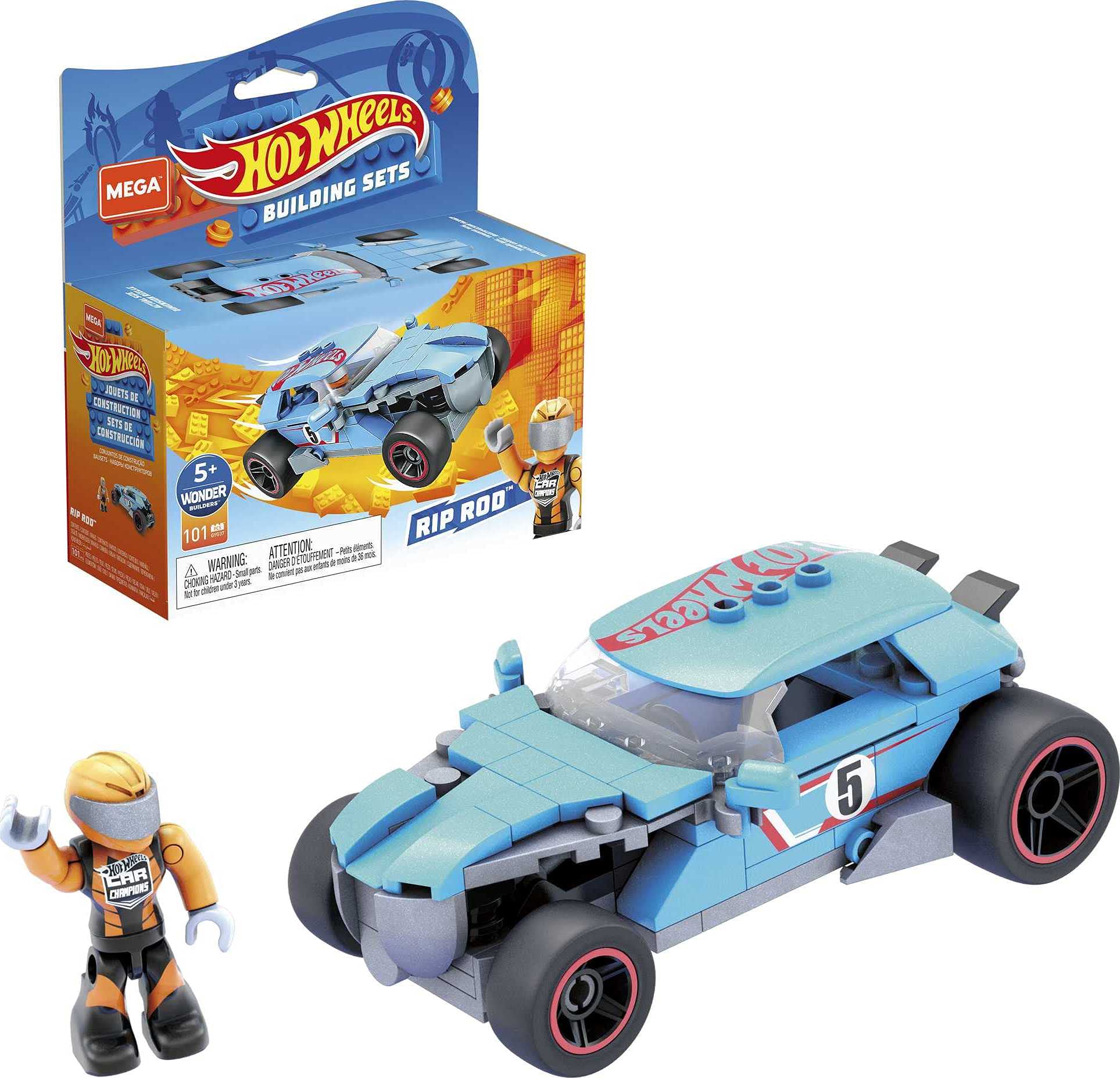Hot Wheels Mega Construx Rip Rod Construction Set, Building Toys for Kids