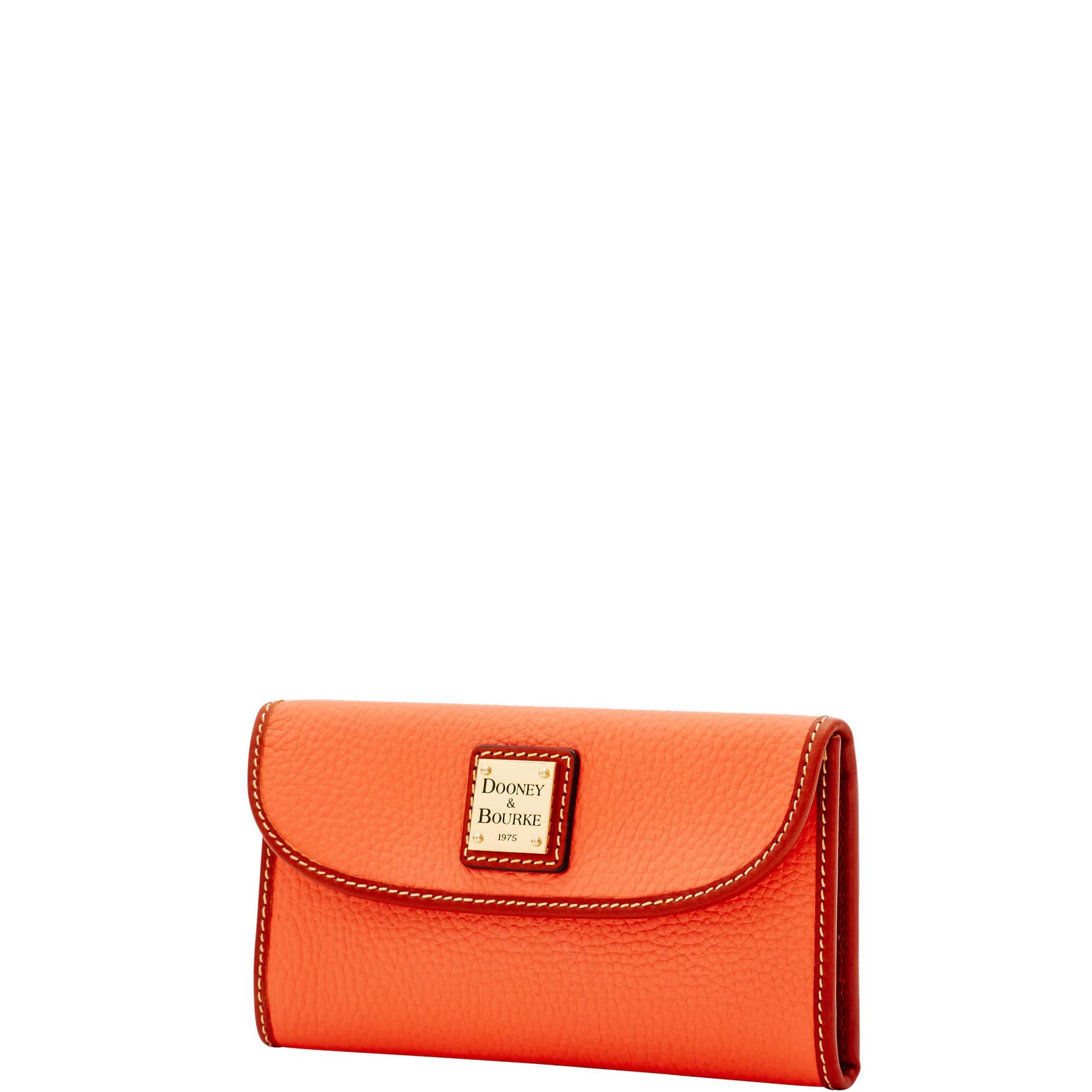 Dooney & Bourke Women's Continental Clutch in Pebble Grain Leather, Trifold Wallet with Multiple Card Holder, Red