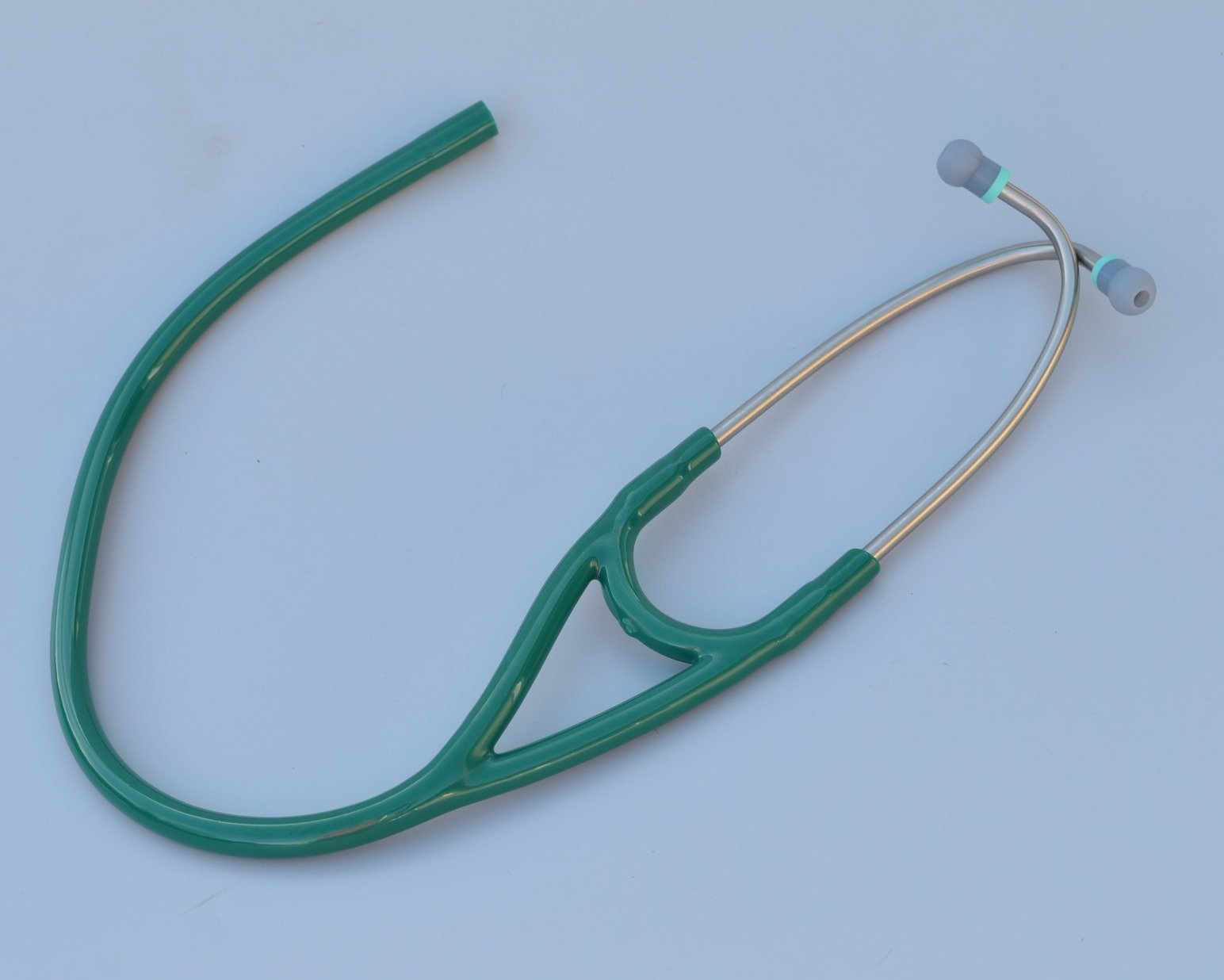 Replacement Tube (dual lumen binaurals) fits ALL leading brand single-head Cardiology Stethoscopes T72 GREEN