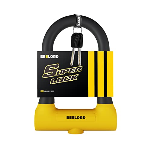 BEELORD Bike U-Lock, Heavy Duty Anti-Theft Bicycle U Lock, 18mm Shackle with Keys, Security Lock for Bicycles, E-Bikes, Scooters
