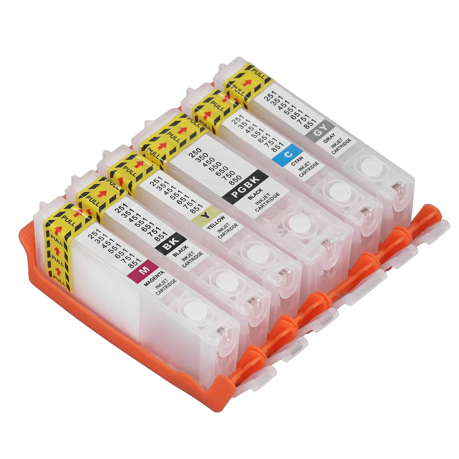 Cartridge Combo Pack, Ink Cartridge Set Reusable 6PCS Clear Printing for Replacement (450-451)