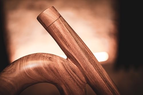 S-shaped Professional Didgeridoo for Meditation, Sound Healing Therapy, Yoga and Circular Breathing β NOT MADE IN CHINA β Mahogany Wood, 2-YEAR WARRANTY