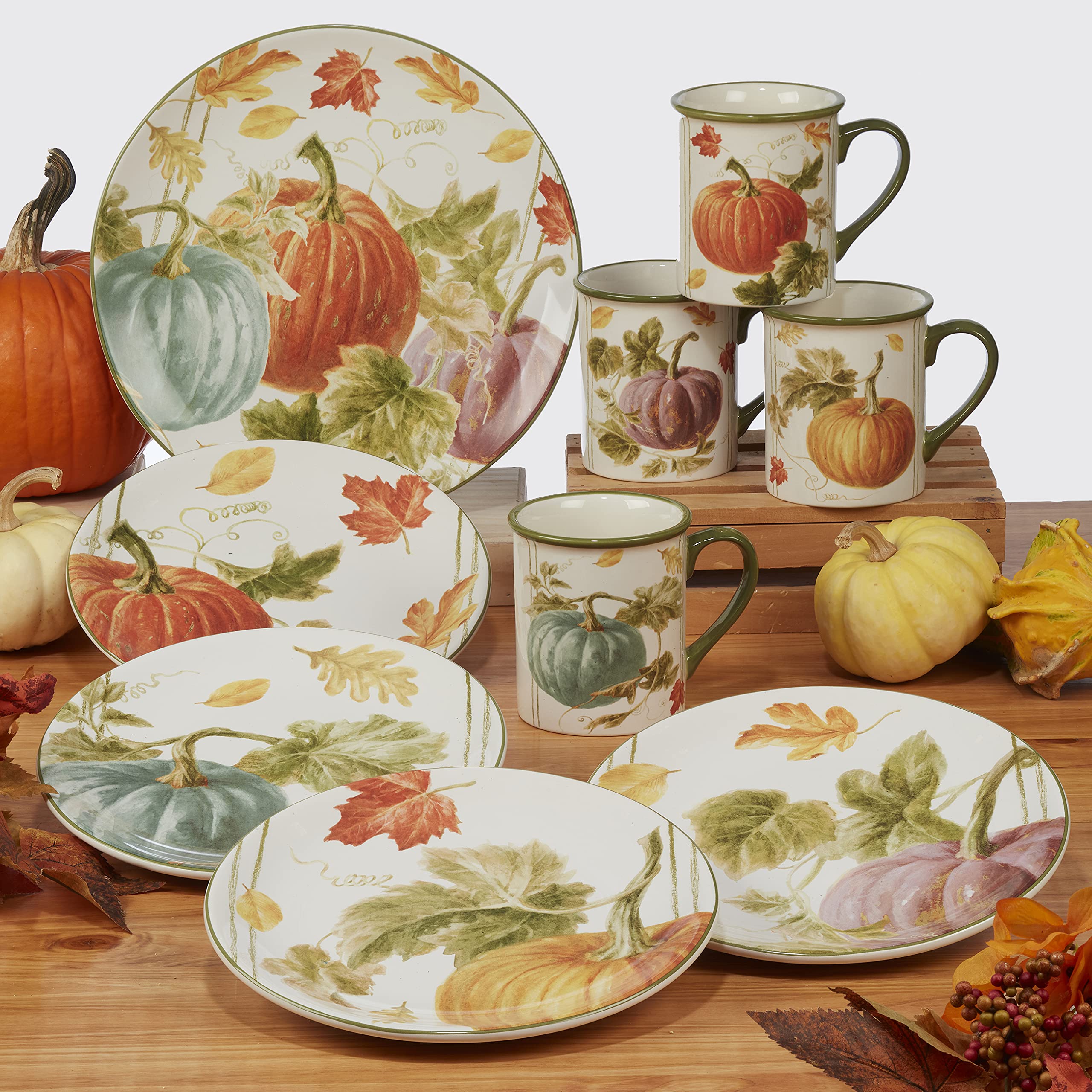 Certified International Harvest Autumn Havest 9" Soup/Cereal Bowls, Set of 4, Multicolor