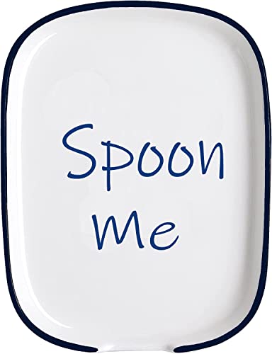 Ceramic Spoon Rest for Stove Top, Spoon Holder For Stove Top, Cooking Utensil Holder, Farmhouse Kitchen Accessories, Utensil Rest and Spoon rest, Blue Farmhouse Kitchen Decor (BLUE)