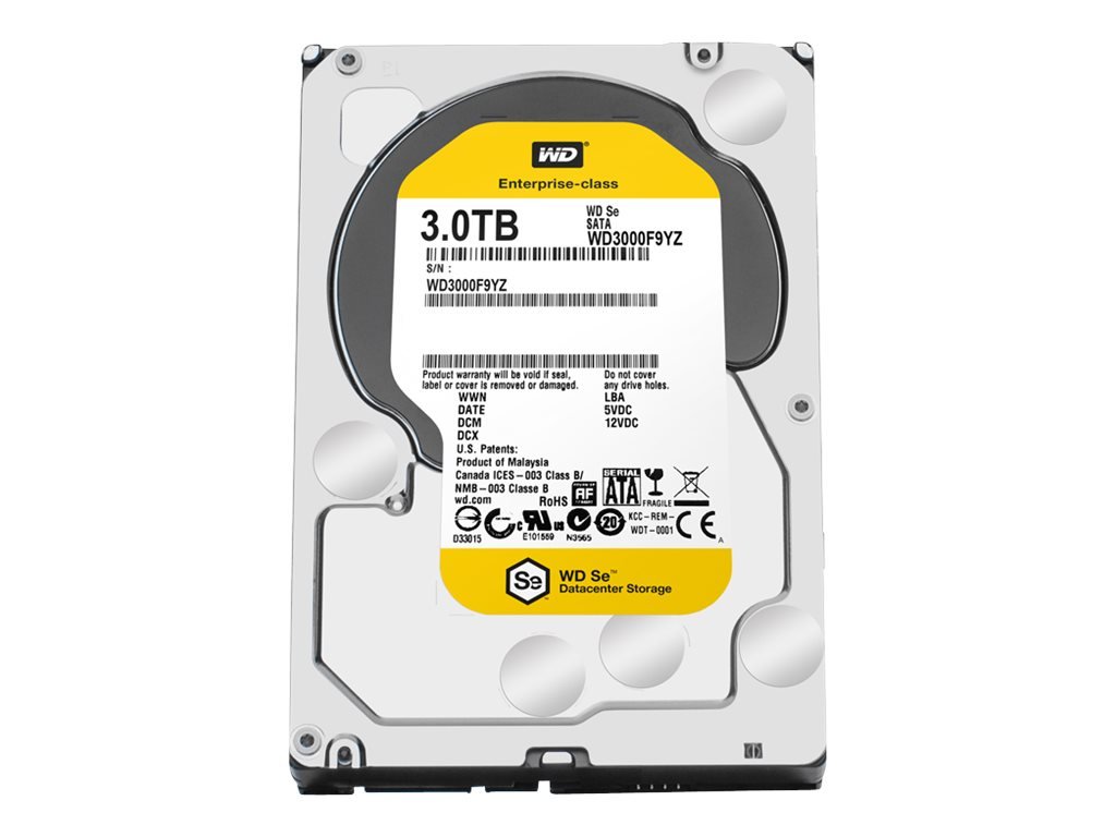 WD SE 3TB Datacenter Hard Disk Drive - 7200 RPM SATA 6 Gb/s 64MB Cache 3.5 Inch - WD3000F9YZ