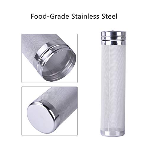 Beer Brewing Dry Hopper Filter, Supkiir Stainless Steel Hop Strainer 300 Micron mesh with Nylon Bristles for Home Beer Brewing, Homemade Brew, Home Coffee