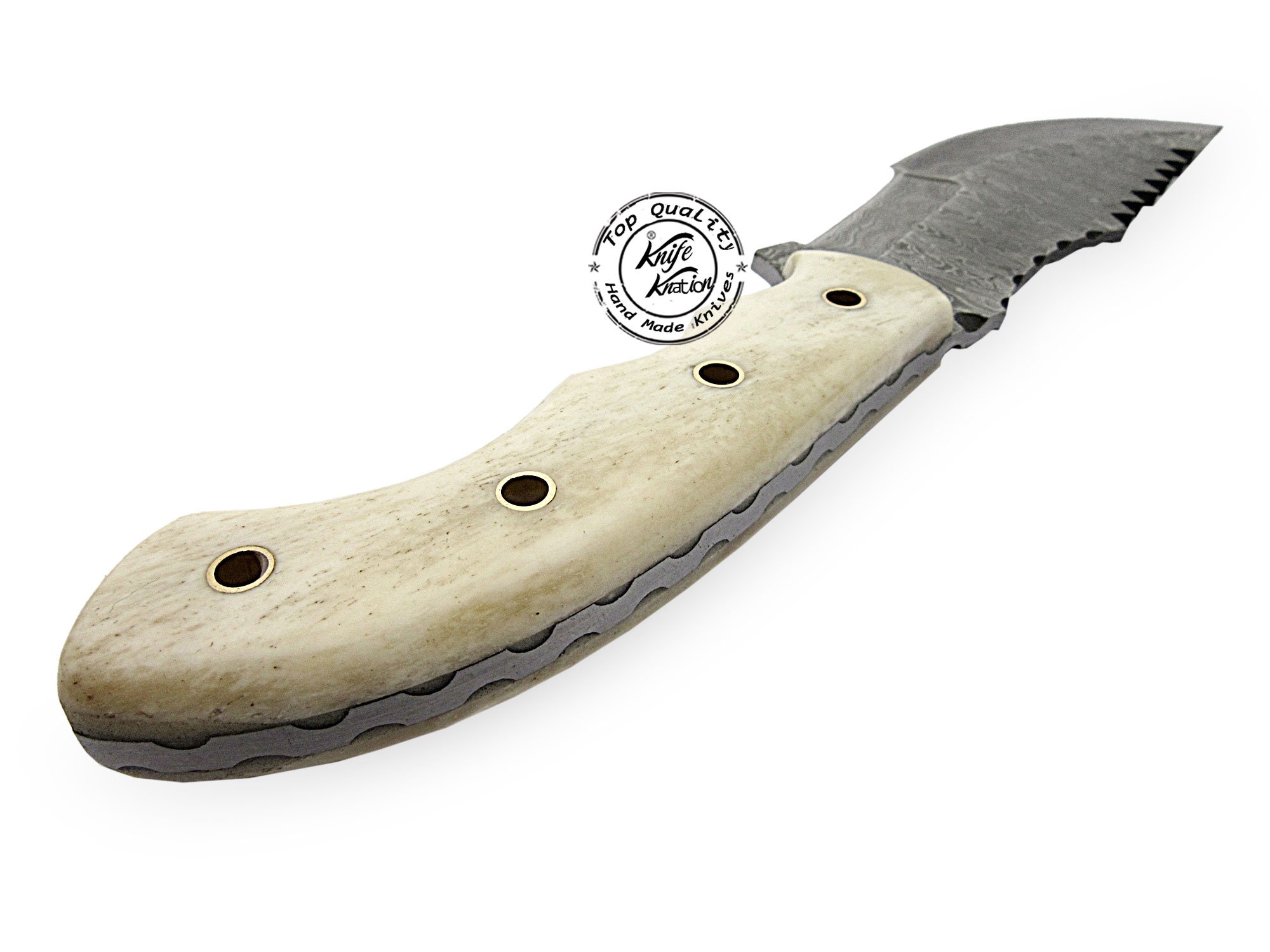 Beautiful Camel Bone Handmade Damascus Steel Tracker Hunting Knife Prime Quality