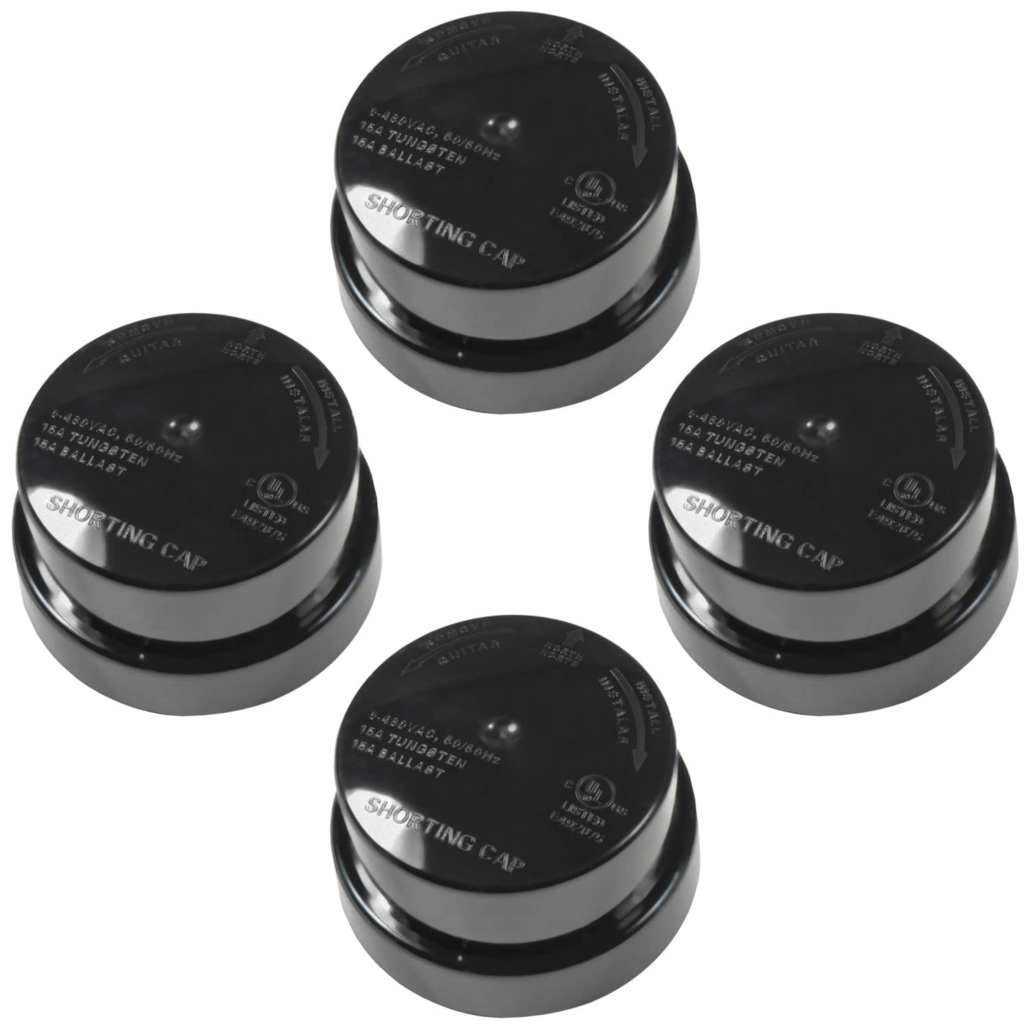 HQRP 4-Pack Photocell Sensor Shorting Cap Outdoor Light Photoelectric Switch Short Circuit Cap Twist Lock Plug for Led Garage Light, Outdoor Pole Light, Landscape Lightening etc.