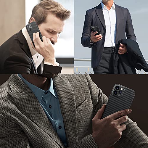 memumi ๐ฎ๐ฌ๐ฎ๐ฎ ๐๐๐ Real Carbon Fiber Case for iPhone 13 Pro Max, Sturdy Durable Carbon 0.5 mm Thin Cover for iPhone 13 Pro Max Aramid Fiber Skin Case with Military-Grade Drop Protection Black