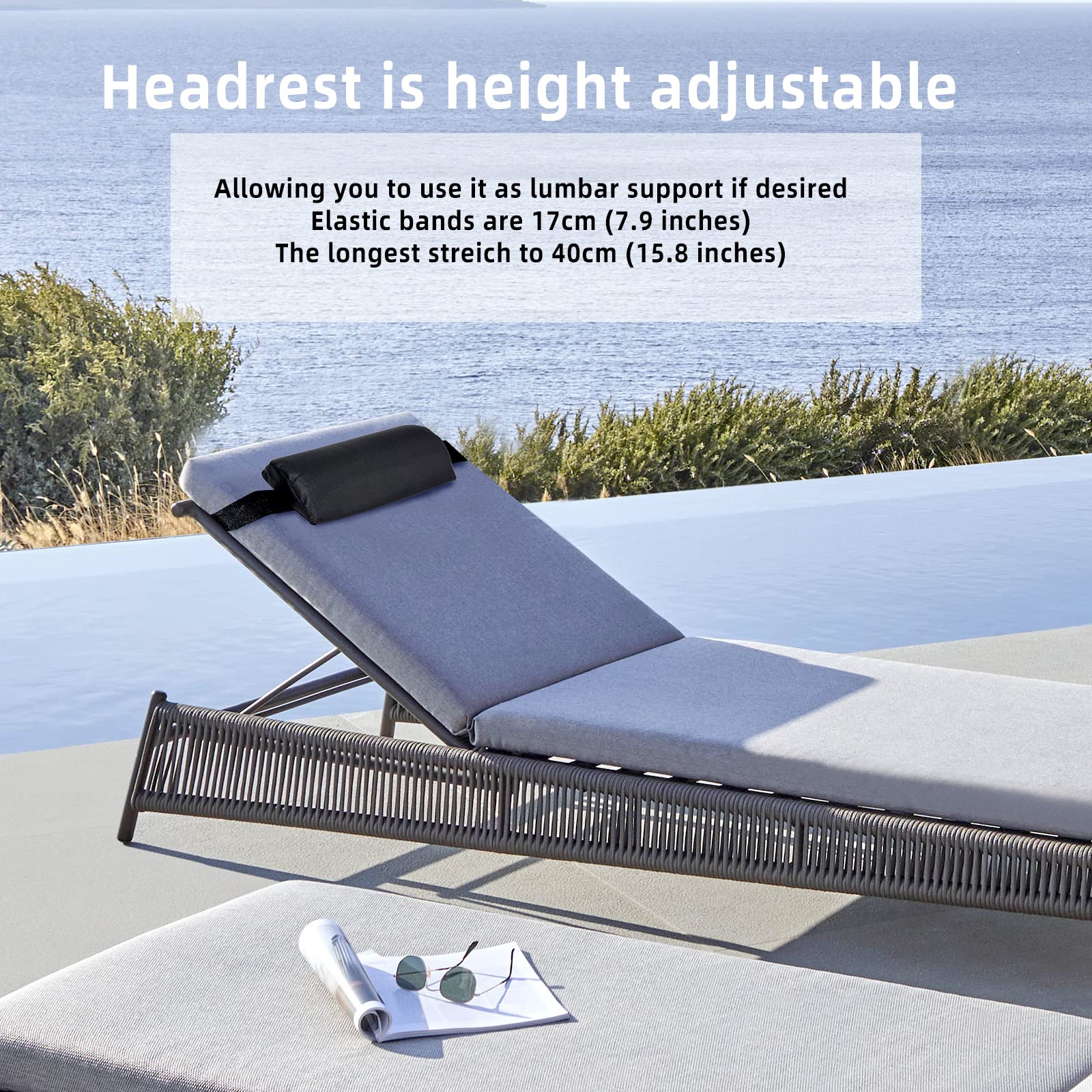 SUQ I OME Universal Soft Removable Padded Cushion Head Pillow for Zero Gravity Chair, Sponge Filling, Chair Pillow