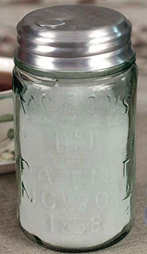 SIMPLY HOMEADE Mason Jar Sugar/Salt/Spice Dispenser Lid Kitchen Supplies, 2 3/4" diameter 1 1/4" tall, Silver