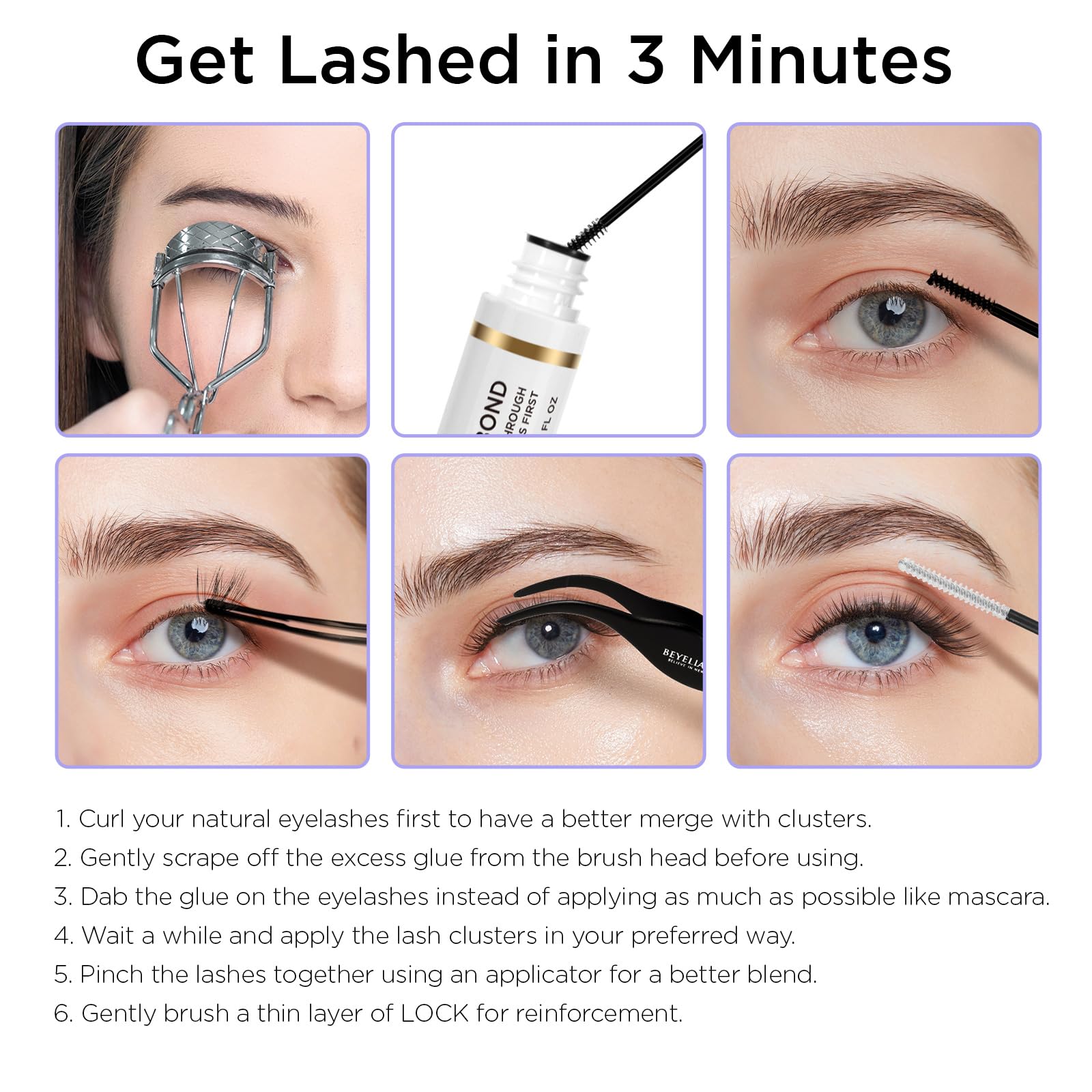 BEYELIAN Eyelash Glue, Lash Glue, Clear False Eyelash Glue, Suitable for Sensitive Eyes, Latex Free,Waterproof, Strong Hold,5g