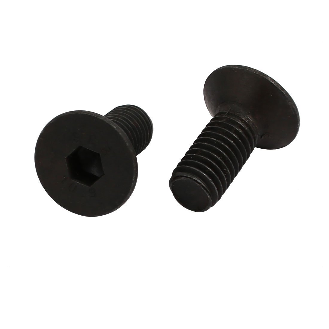uxcell 2pcs M8x20mm 10.9 Grade Flat Countersunk Head Hex Socket Left Hand Thread Bolt