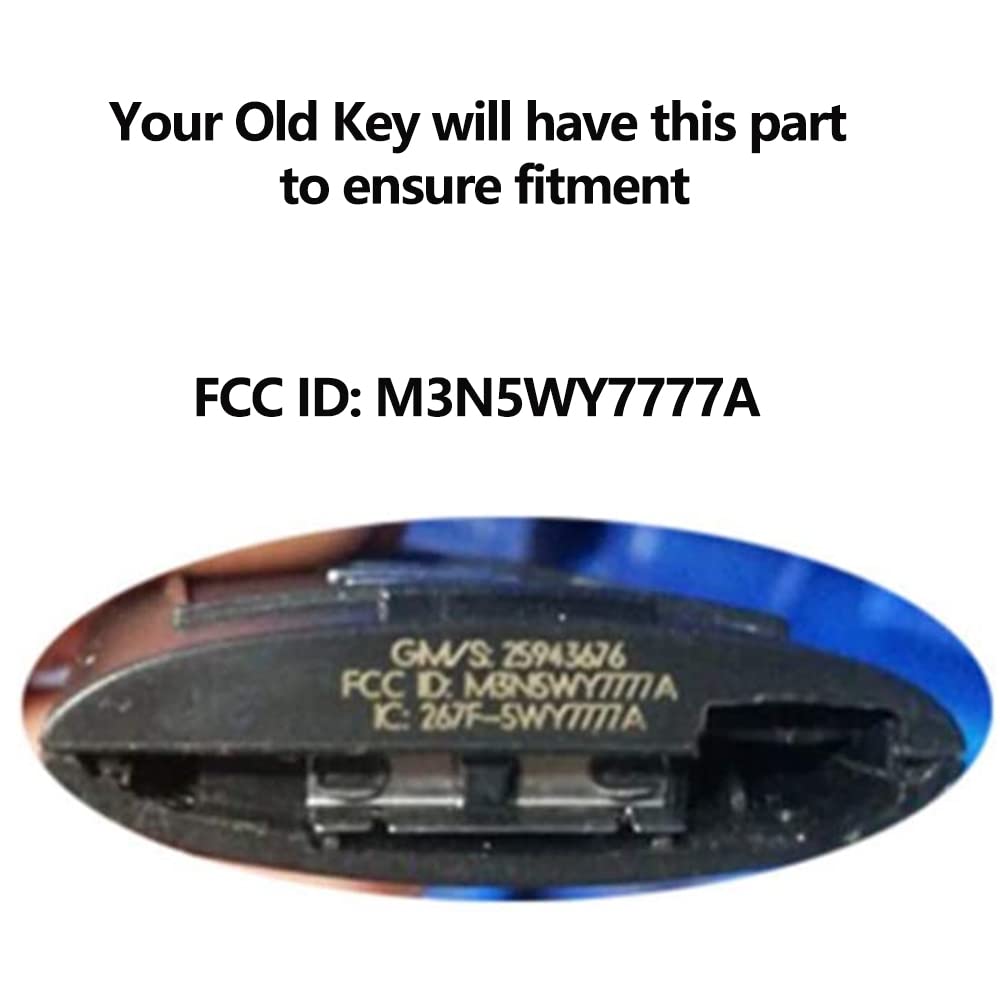 Befunny Keyless Entry Car Remote Smart Key Fob FCC ID: M3N5WY7777A for Cadillac CTS STS (2)