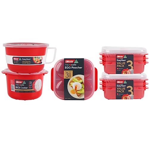 décor Microsafe Microwave Steamer, 93.0 oz, Red