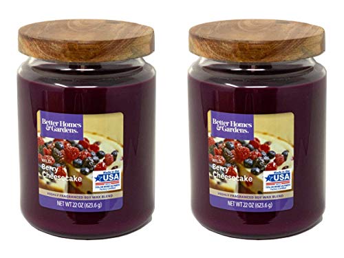 Better Homes Gardens 22oz Scented Candle, Wild Berry Cheesecake 2-Pack