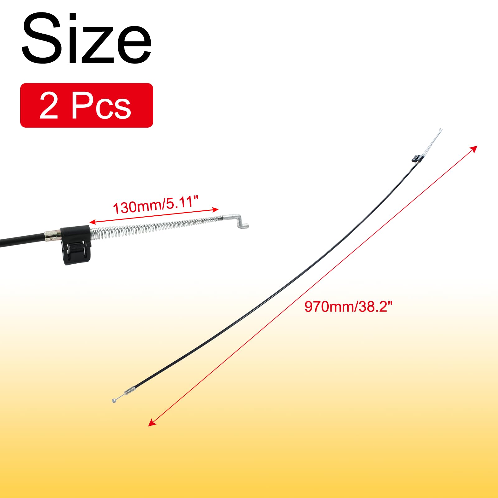 Biaungdo 2 Pcs Sofa Recliner Cables, Universal Recliner Part Release Cable Replacement Part Metal Sofa Couch Recliner Pull Handle Hook Exposed Cable (Black, 38.2in Total Length)