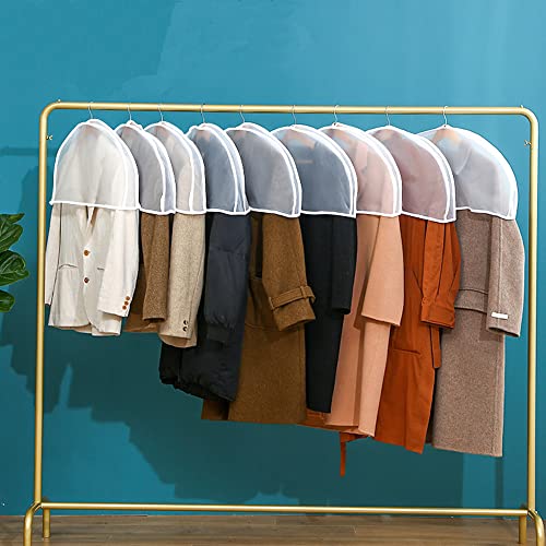 Fxkoolr Clear Vinyl Shoulder Covers Closet Suit Protects Storage Home Decor Set of 10 12"H x 24"W x 2"D for Suit, Coats, Jackets, Dress Closet Storage
