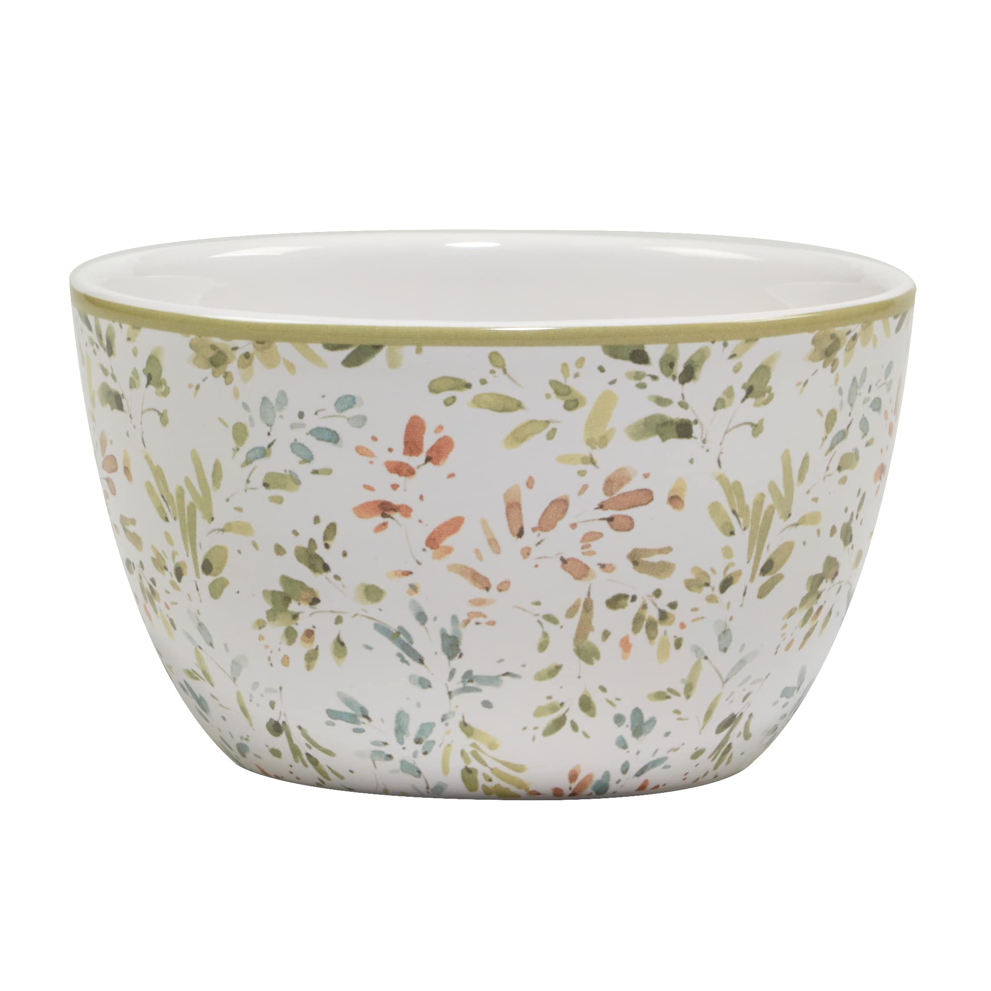 Certified International Green Fields 24 oz. Ice Cream/Dessert Bowls, Set of 4 Assorted Designs, Multicolor