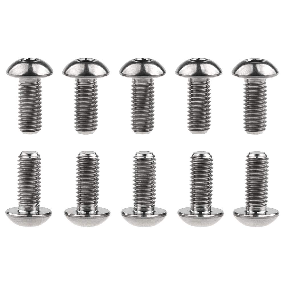 Wanyifa Titanium Ti Water Bottle Cage M5x8 10 12 15mm Bolt Button Head Allen Key Screws Pack of 10 (Silver, M5x12mm)