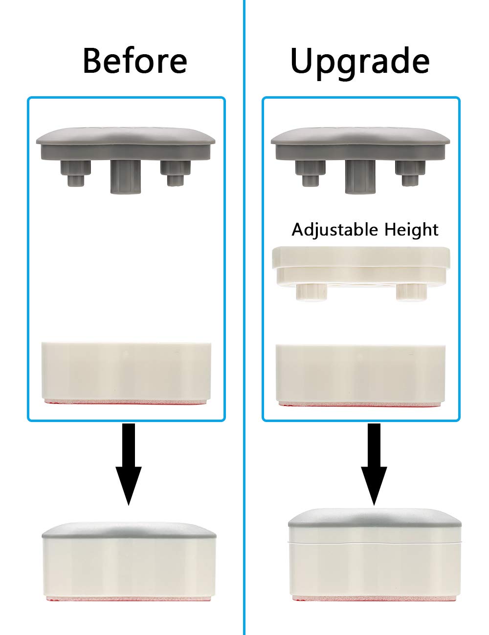 Bidet Bumper, 4PCS Height-increasing Pads, Universal Seat Bumper Kit with Strong Adhesive, Replacement Bumpers for Toilet Seat