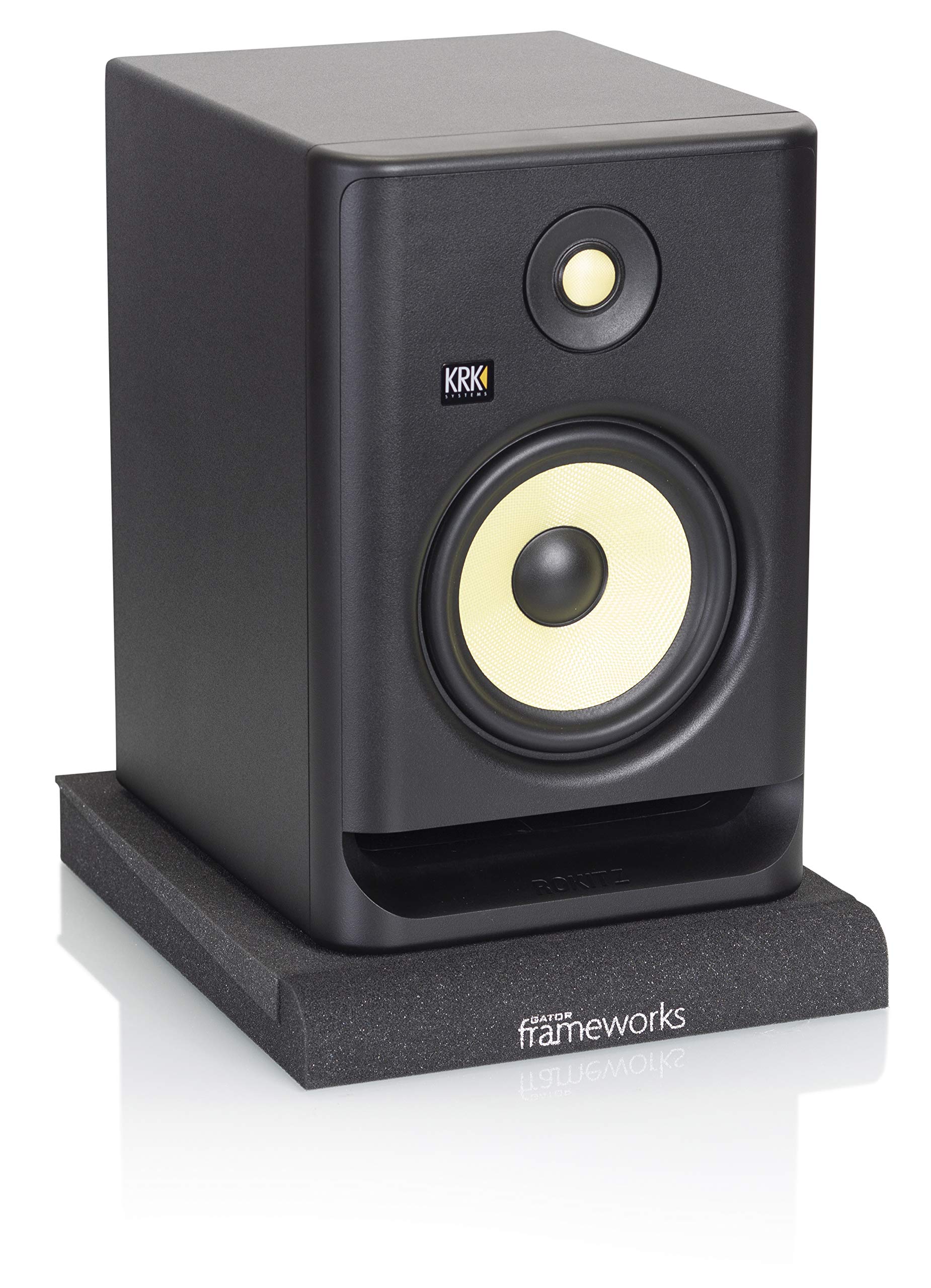 Gator Frameworks Acoustic Foam Isolation Pads for Medium Studio Monitors, Fits Most Speaker Stands, Desktops and Bookshelfs; 2-Pack (GFW-ISOPAD-MD)