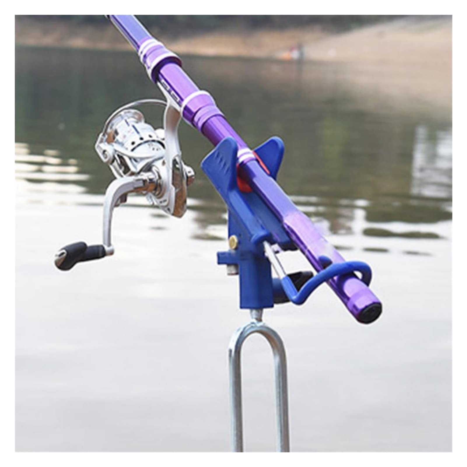 Bmwjrzd LIUYI 360 Degrees Adjustable Stainless Steel Fishing Rods Holder Bracket Fish Tool Bracket Fishing Rack Tool Accessory Support (Color : Blue)