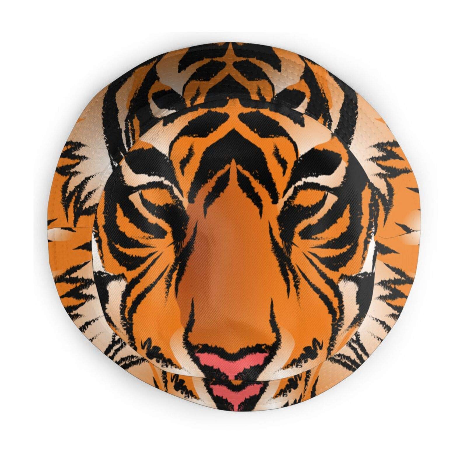 Bengal Tiger Unisex Casual Bucket Sun Hat Fisherman Cap for Fishing Hiking Camping