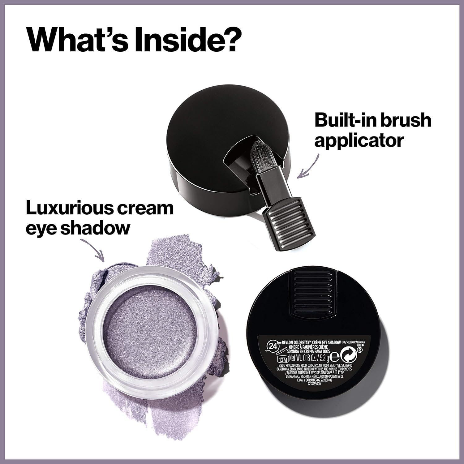 Revlon Crème Eyeshadow, ColorStay 24 Hour Eye Makeup, Highly Pigmented Cream Formula in Blendable Matte & Shimmer Finishes, 740 Black Currant, 0.16 Oz