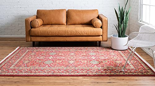 Rugs.com Chelsea Collection Rug β 5' x 8' Red Medium Rug Perfect for Bedrooms, Dining Rooms, Living Rooms