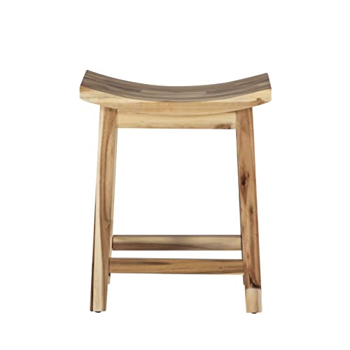Powell Furniture Dale Saddle Bar Stool Natural Wood