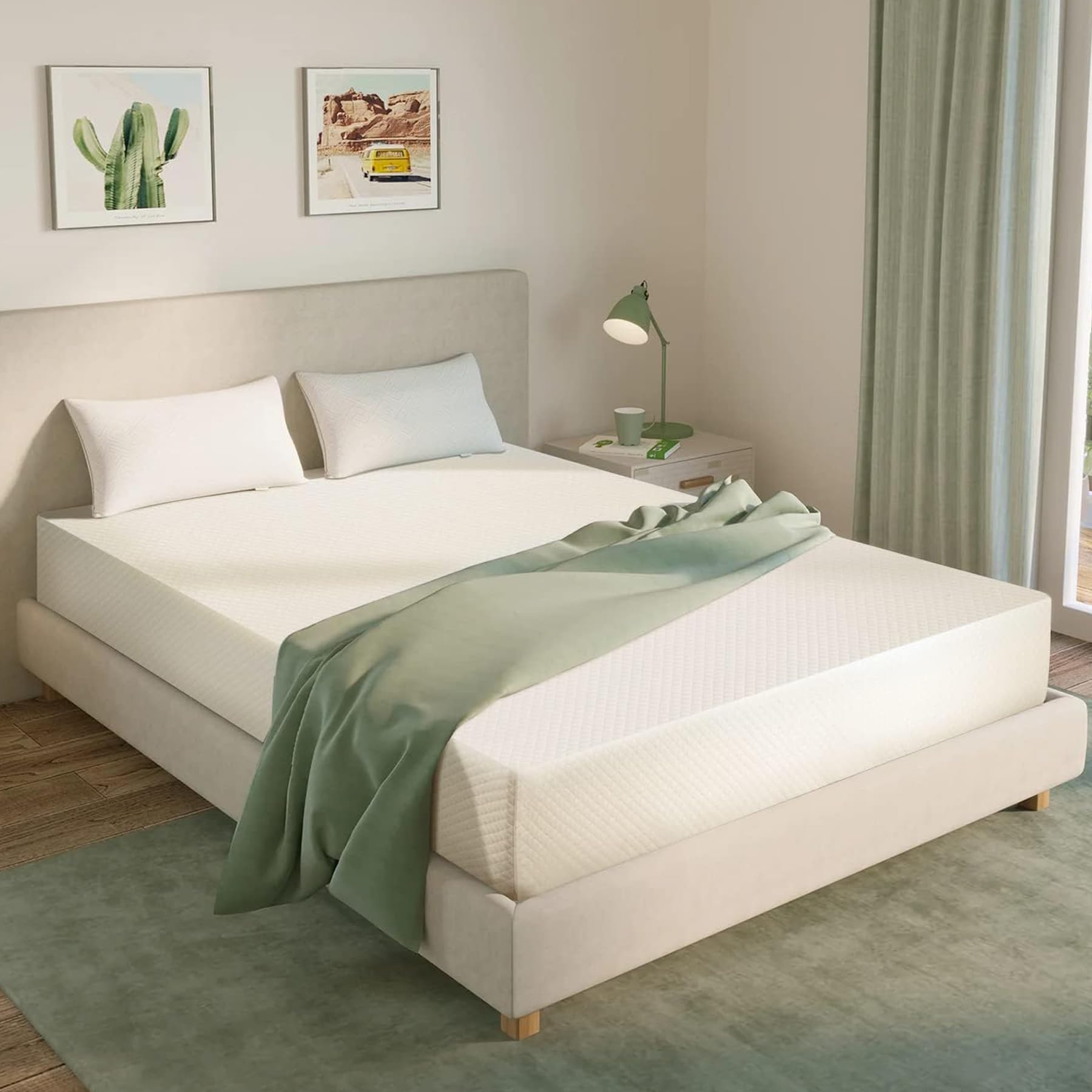 BLKMTY Queen Mattress 6 Inch Mattress Memory Foam Mattress Medium-Firm Mattress Breathable Bed Mattress for Pressure Relief & Cool Gel Mattress in Box CertiPUR-Us Certified Mattress, White