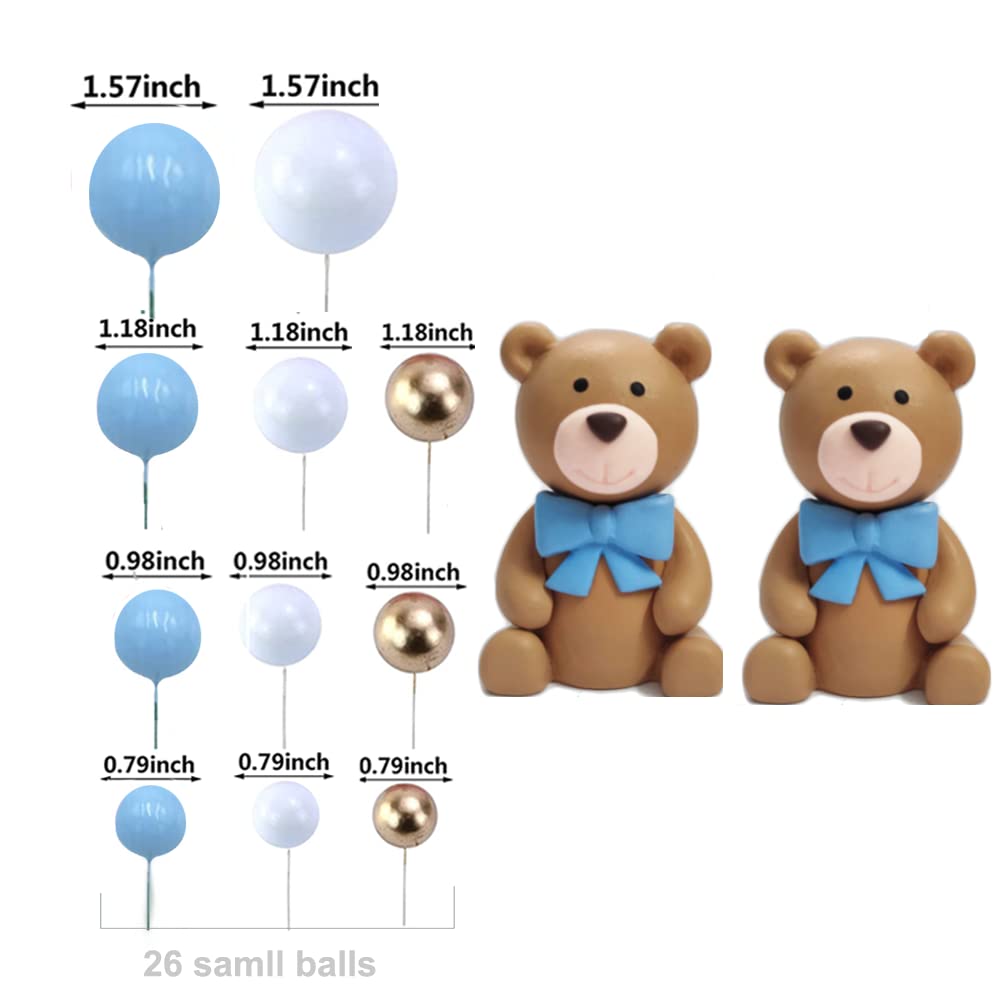 Baby Bear Cake Topper Boy 2 Blue Bear for Birthday Baby Shower Baby Boy Blue