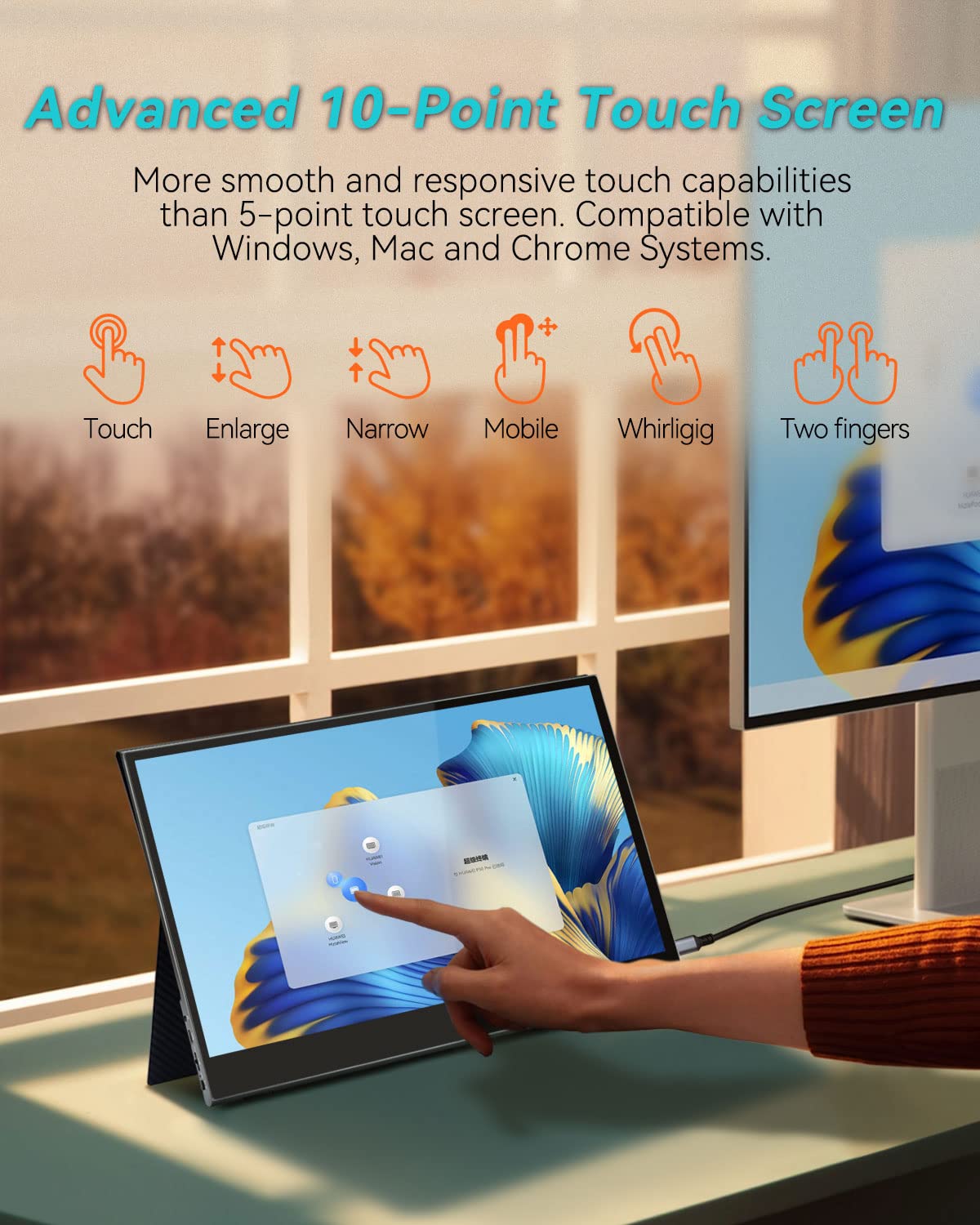 CASKING 2 Portable Monitors Touchscreen at Once. C15T1 Designed to be Tablet-Like While C15T2 can be vesa Mounted.